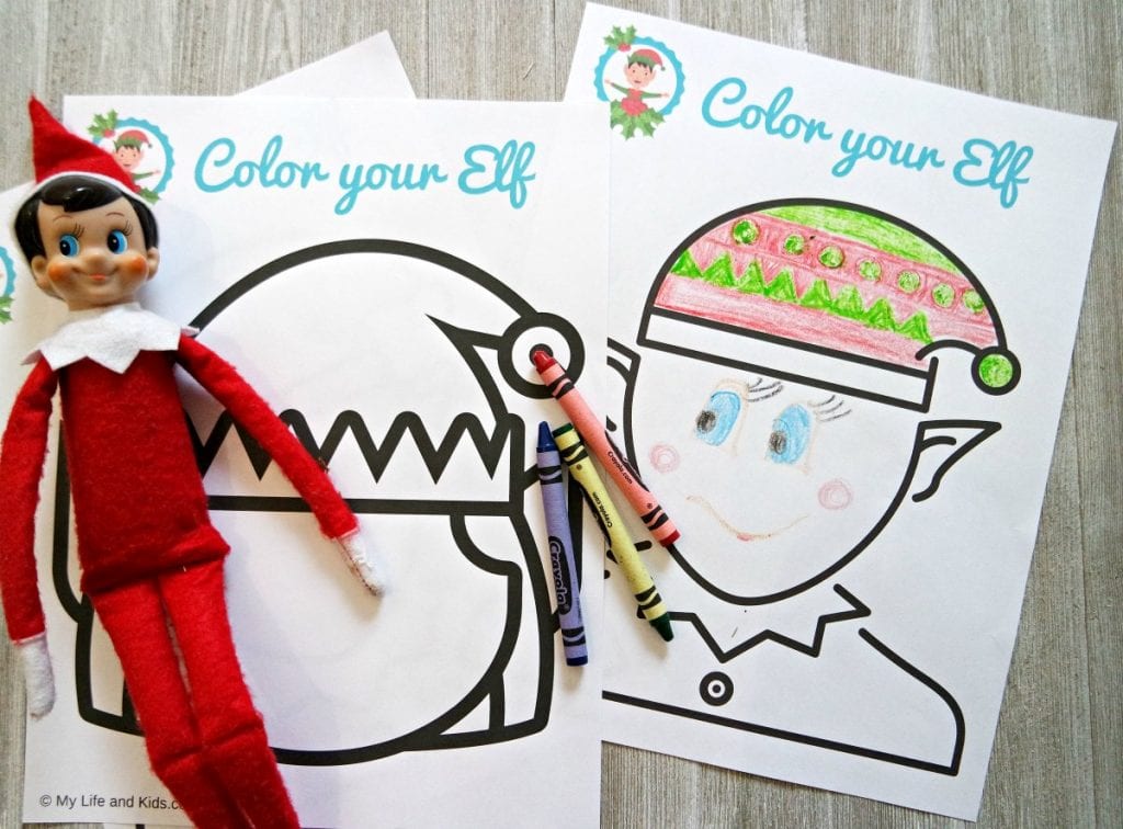 Christmas Elf Coloring Sheets - My Life and Kids
