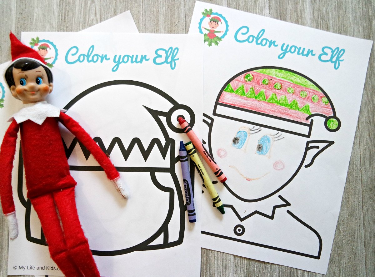 Christmas Elf Coloring Sheets - My Life and Kids