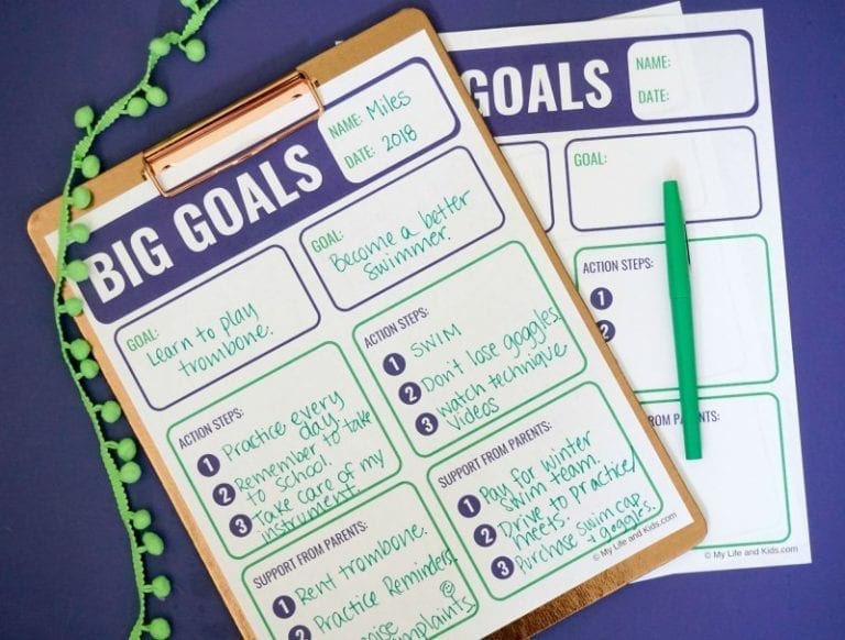 How to Help Your Kids Achieve Their Goals + A Free Printable